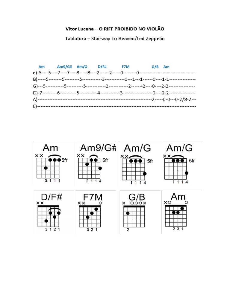 Stairway To Heaven - Intro TAB - RIFF PROIBIDO | PDF