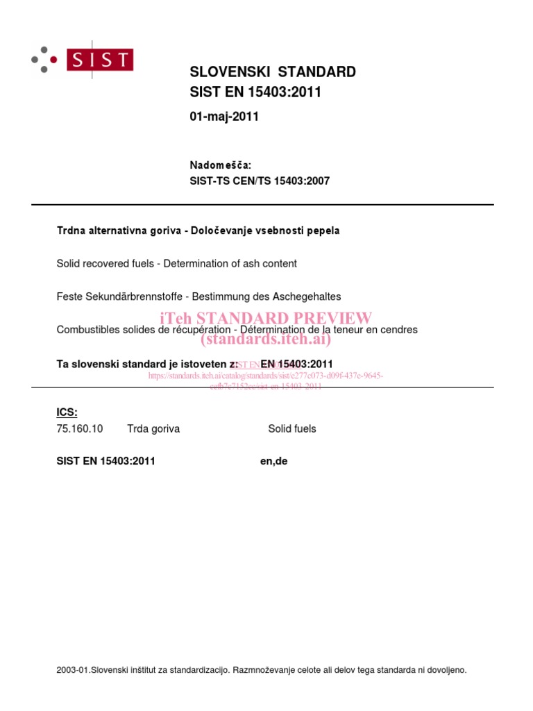 Iteh Standard Preview (Standards - Iteh.ai) : SIST EN 15403:2011 ...