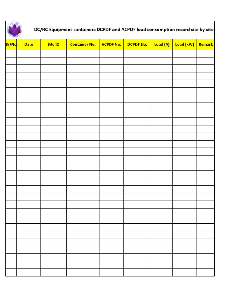 ACDC PDF Load Consumption Checklist | PDF