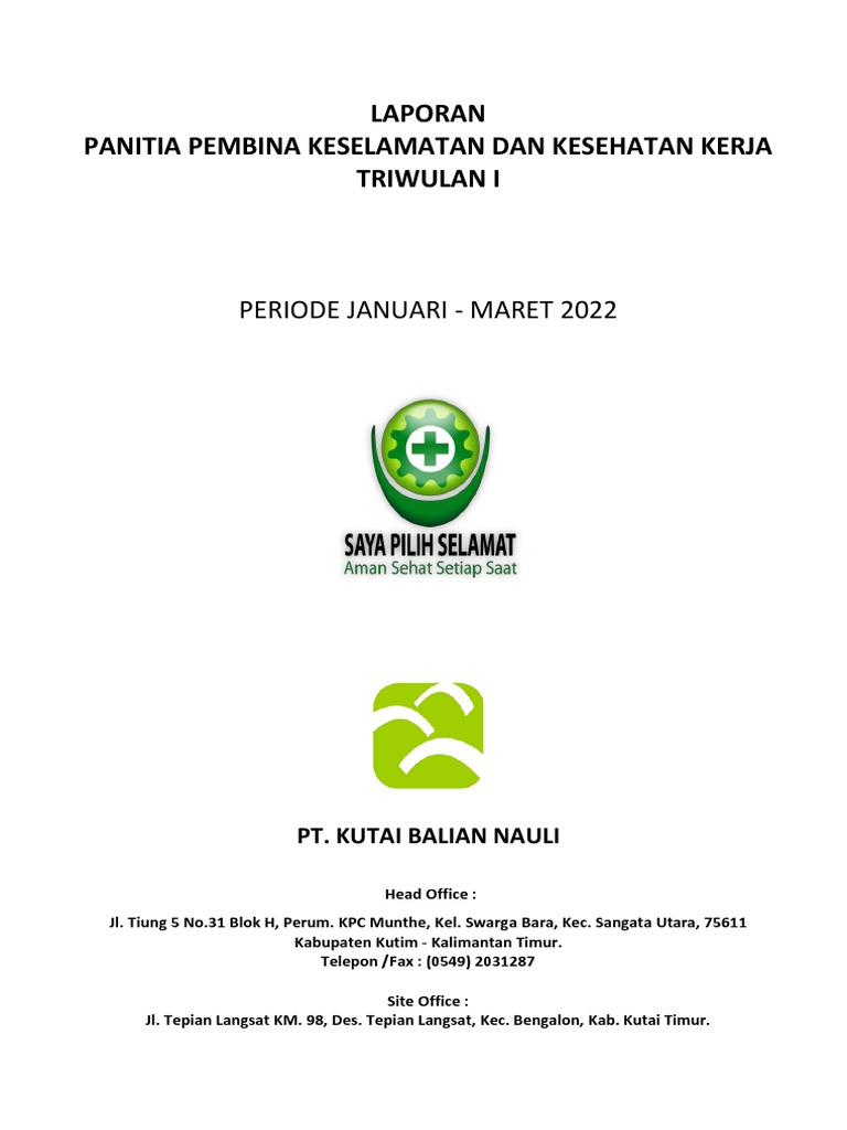 Laporan P2K3 TW I 2022 | PDF