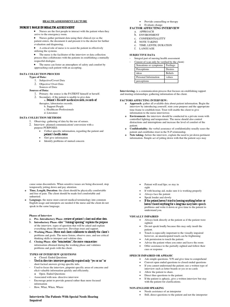 A B C D E F Factor Affecting Interview PDF Obesity Nursing