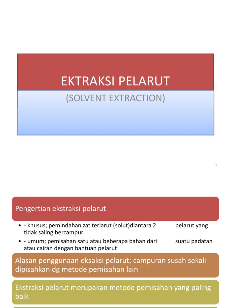 Definisi dan Proses Ekstraksi Pelarut | PDF
