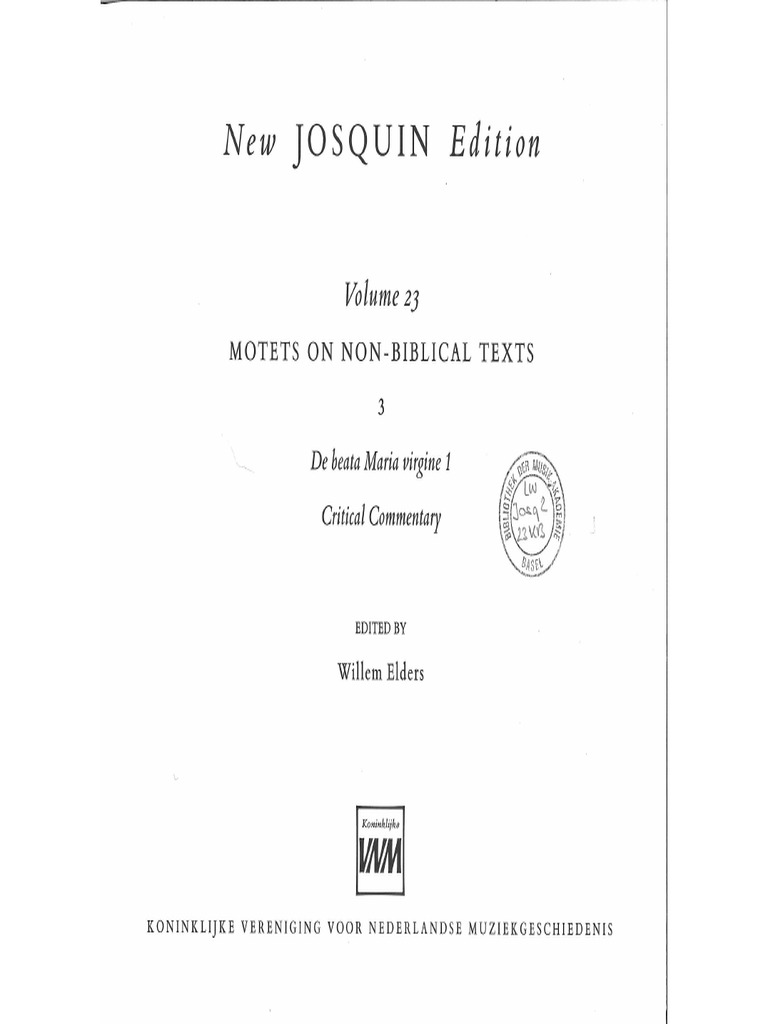 New Josquin Edition - Ave María | PDF