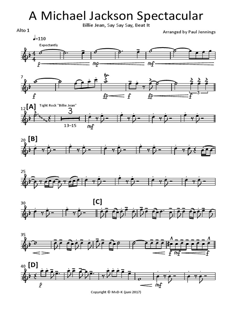 A Michael Jackson Spectacular | PDF | Saxophone | Popular Music
