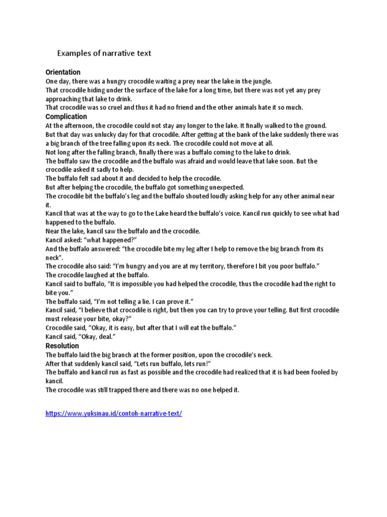 Examples of Narrative Text | PDF