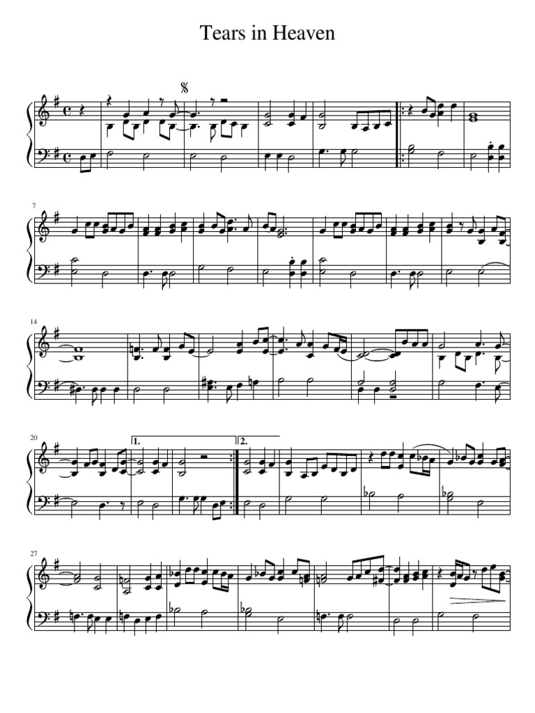 Tears in Heaven Sheet Music PDF | PDF