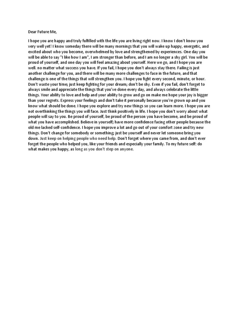 Dear Future Me | PDF