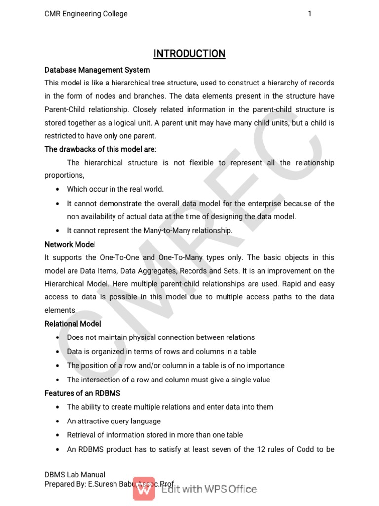 DBMS MASTER Lab 2022-2023 | PDF