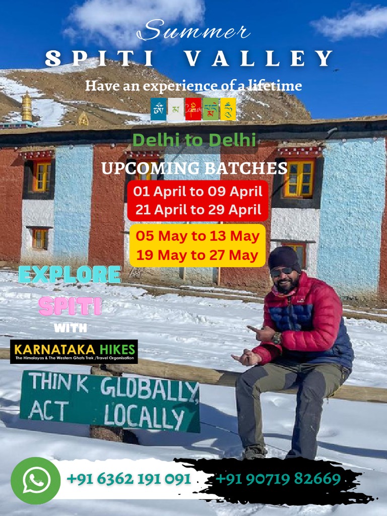 Summer Spiti Valley With Karnataka Hikes | PDF