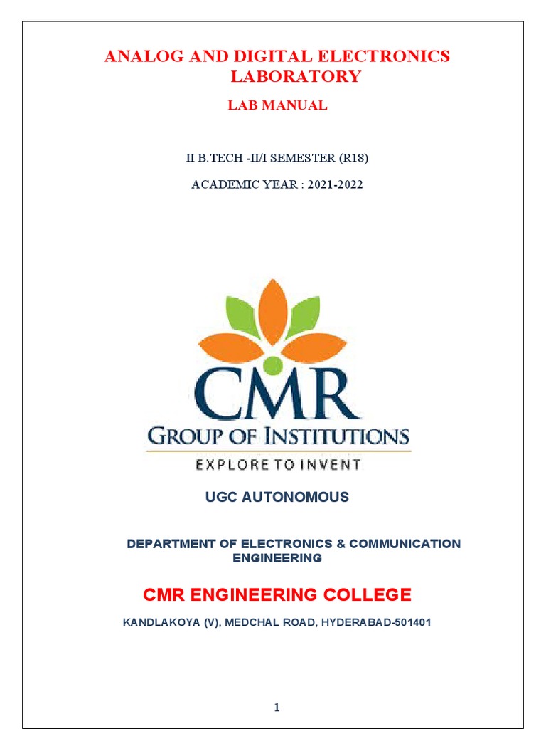 ADE Student Lab Manual | PDF | Rectifier | Amplifier