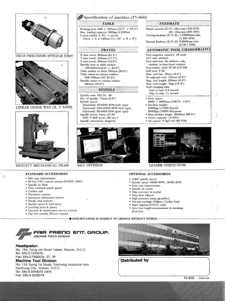 Feeler FV 800 | PDF