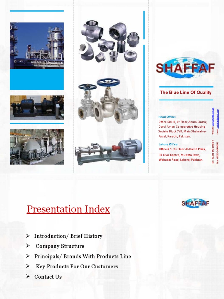 Shaffaf Company Profile | PDF | Valve | Electric Motor