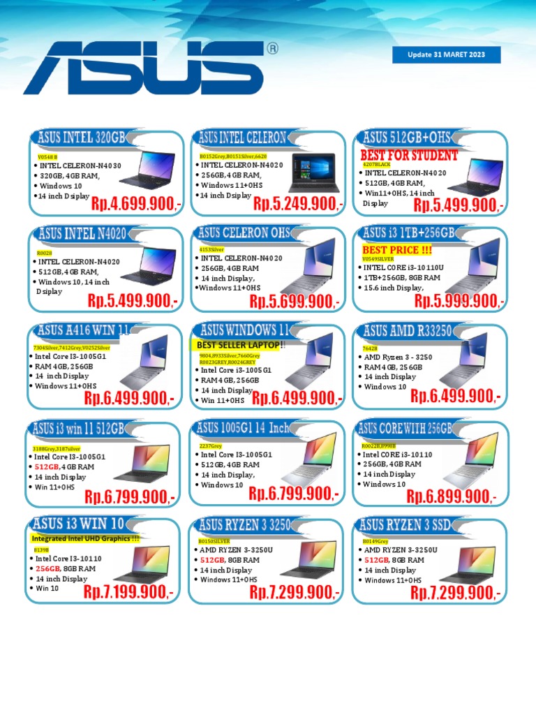 Brosur Asus 31 Maret 2023 | PDF | Intel | Computer Hardware