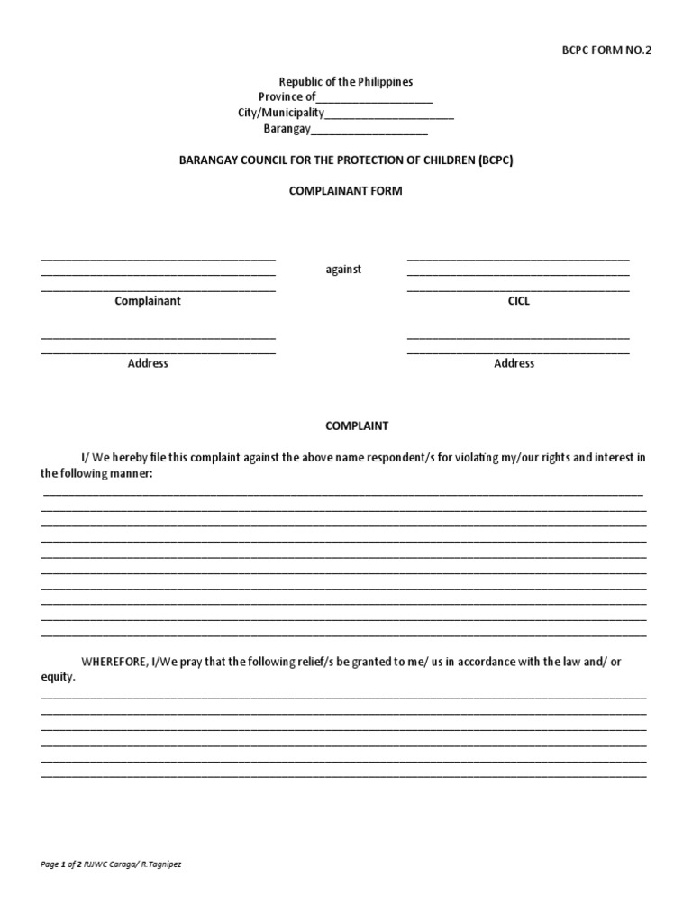 BCPC Form 2 | PDF | Justice | Crime & Violence