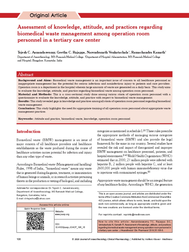 Assessment of Knowledge, Attitude, and Practices.20 | PDF | Health Care ...