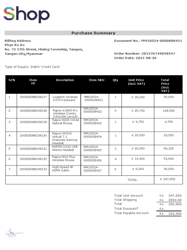 E Invoice | Download Free PDF | Computing