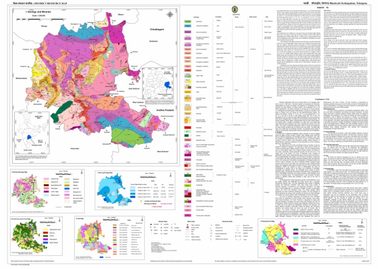 Geology and Mineral Map of Bhadradri Kothagudem | PDF