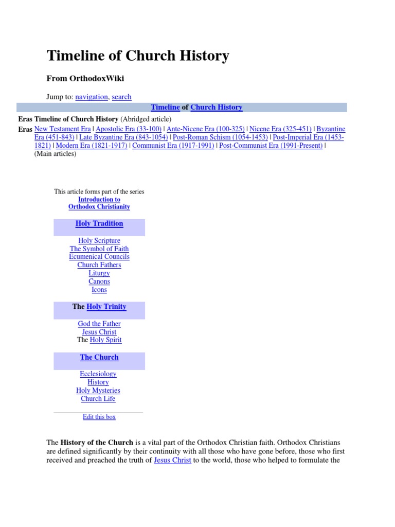 Wiki-Timeline of Church History | PDF | Council Of Chalcedon | Paul The ...