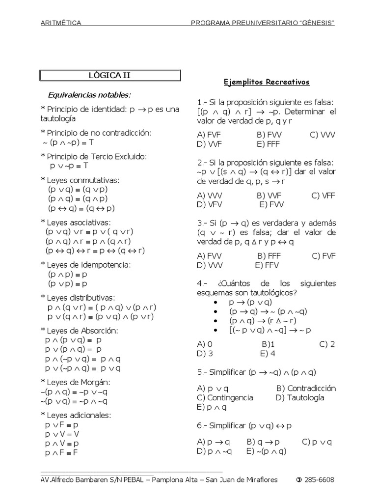 LÓGICA | PDF | Proposición | Verdad