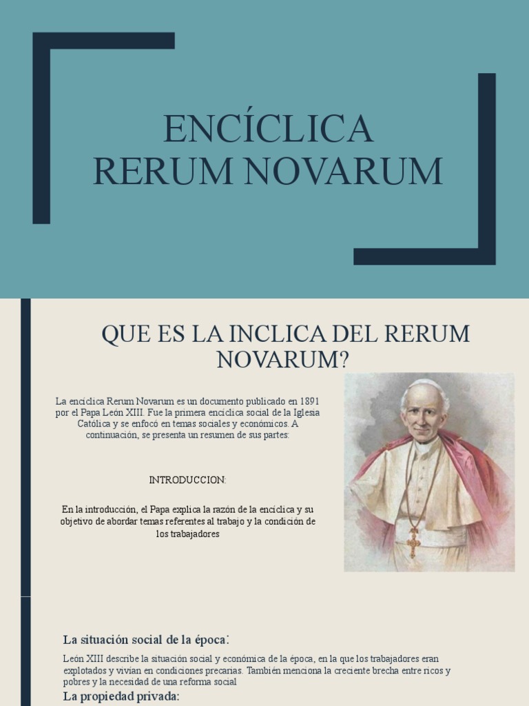 Encíclica Rerum Novarum | PDF