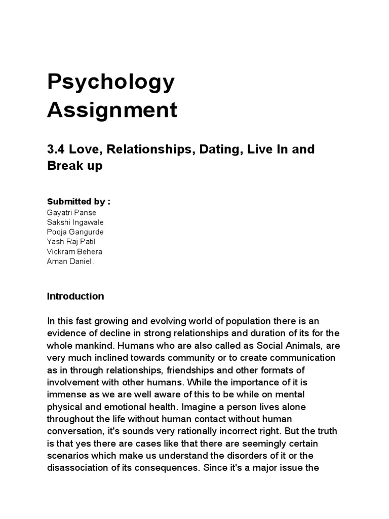 3.4 Love, Relationship, Live in and Break Ups Psychology General ...