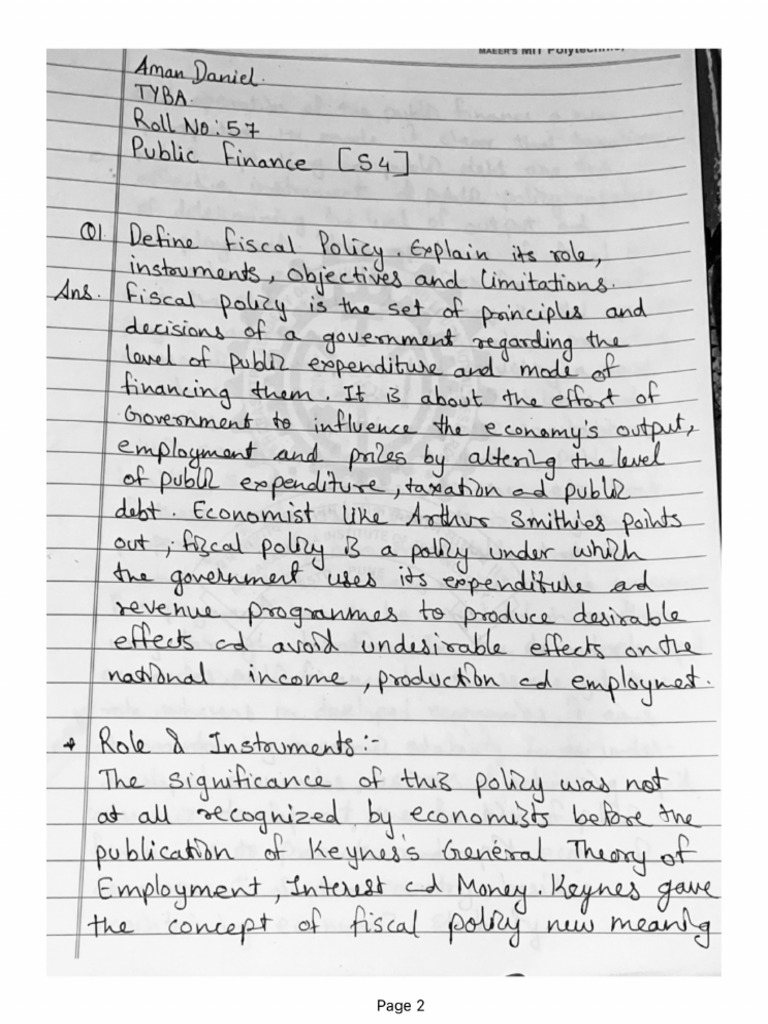 Public Finance Notes | PDF