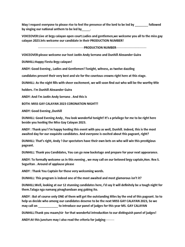 Miss Gay Script Pdf 