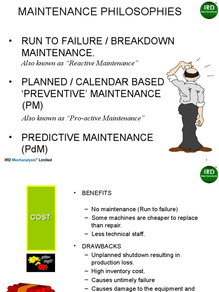 Run To Failure / Breakdown Maintenance. - Planned / Calendar Based ...