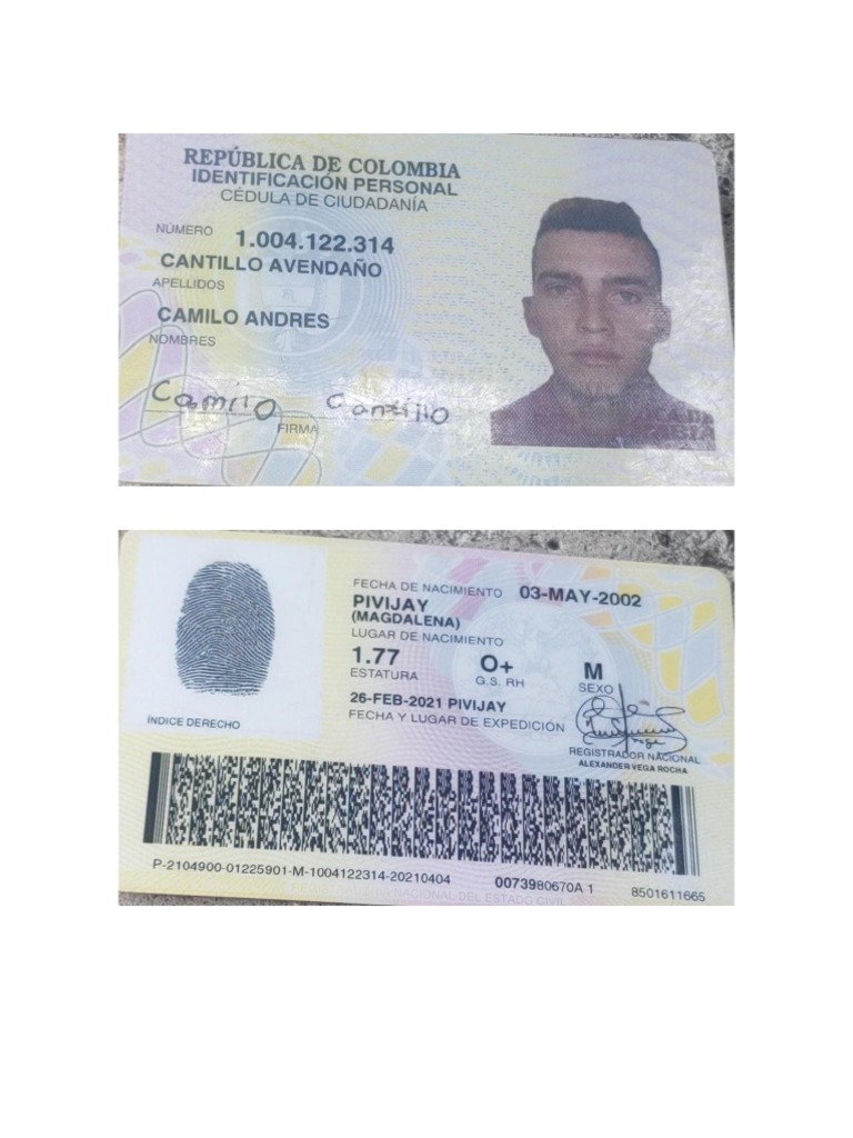 Cedula Camilo Cantillo | PDF