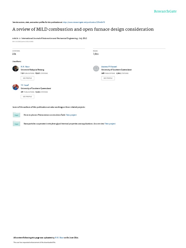 Mild Combustion and Open Furnace Design Consideration | PDF | Combustion | N Ox