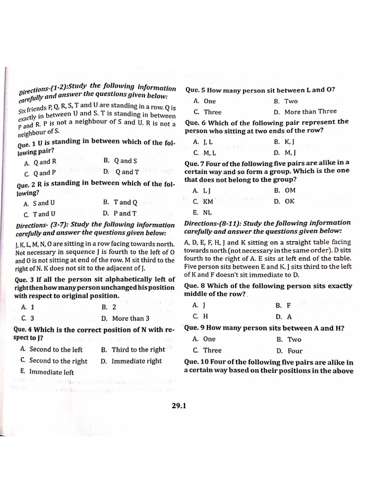 Sitting Arrangement | PDF