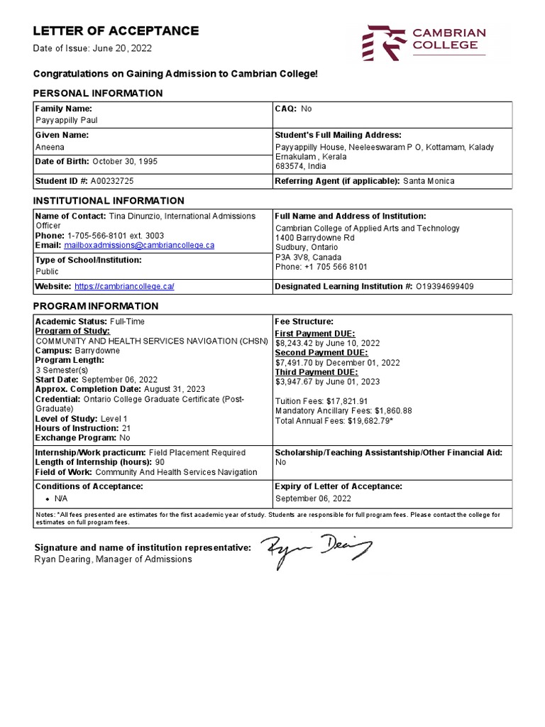 A00232725 - Aneena - Payyappilly Paul - CHSN - Letter-of-Acceptance ...