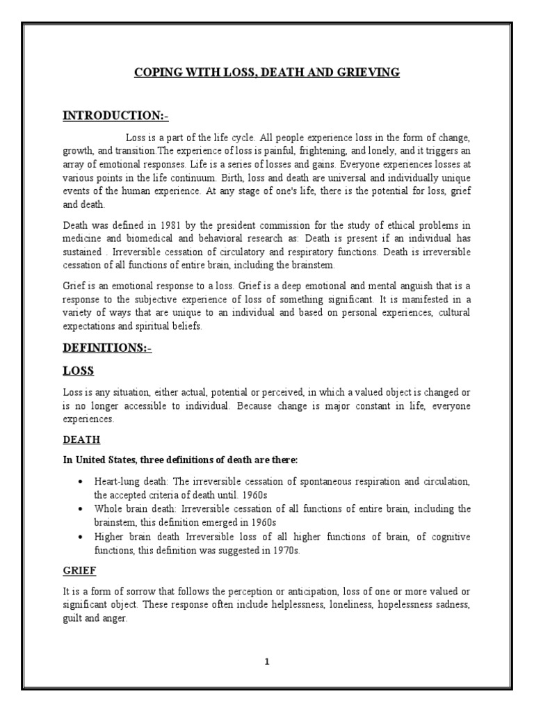 Understanding Grief and Coping Mechanisms | PDF | Grief | Grief Counseling
