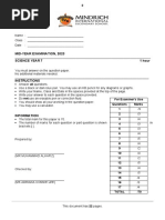 Lower Secondary Science 7 End-Of-Year Test | PDF | Hydroxide | Acid