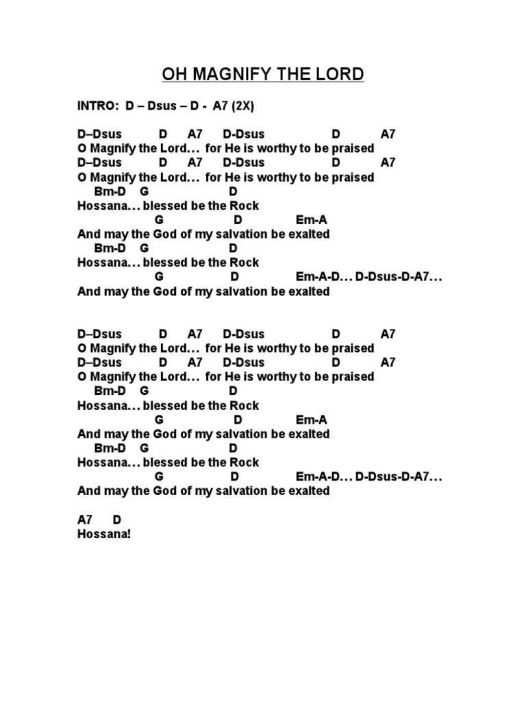 O Magnify The Lord | PDF