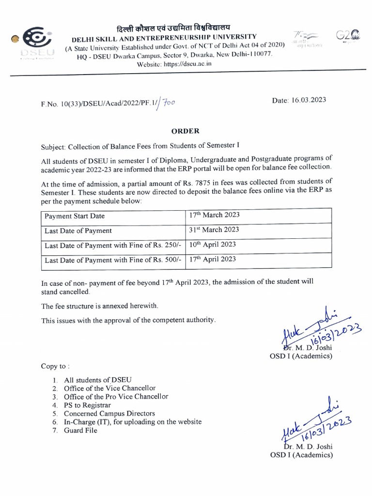 Balance Fee Collectio | PDF