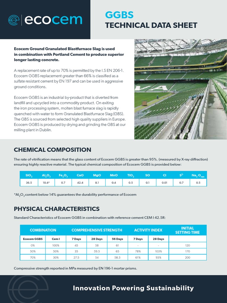 GGBS Tech Data Sheet - LR | PDF | Materials | Building Engineering