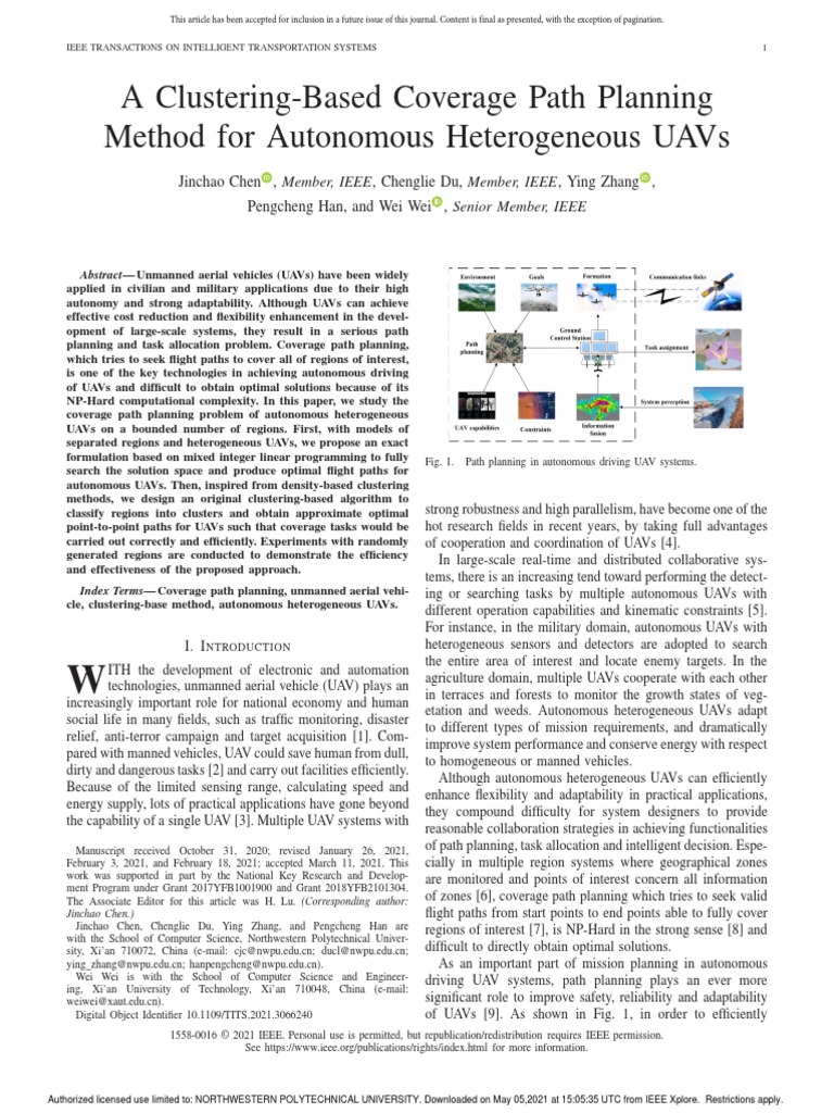 A Clustering-Based Coverage Path Planning Method For Autonomous Heterogeneous UAVs | PDF ...