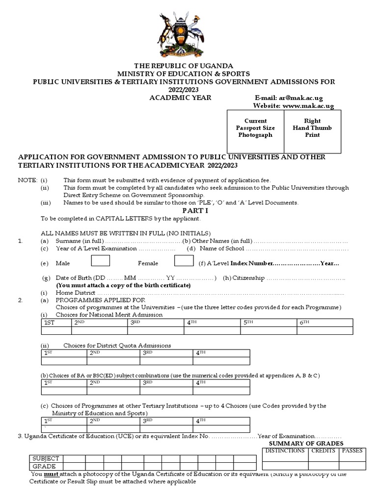 APPLICATION FORM GOVERNMENT PUJAB 2022-2023 Final 12-7-2022 | PDF ...