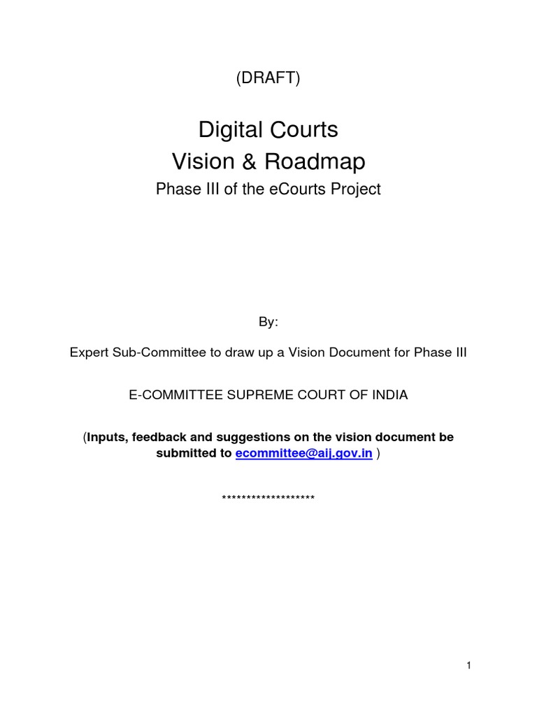 Draft Vision Document For E-Courts Project Phase III | PDF | Governance | Computing