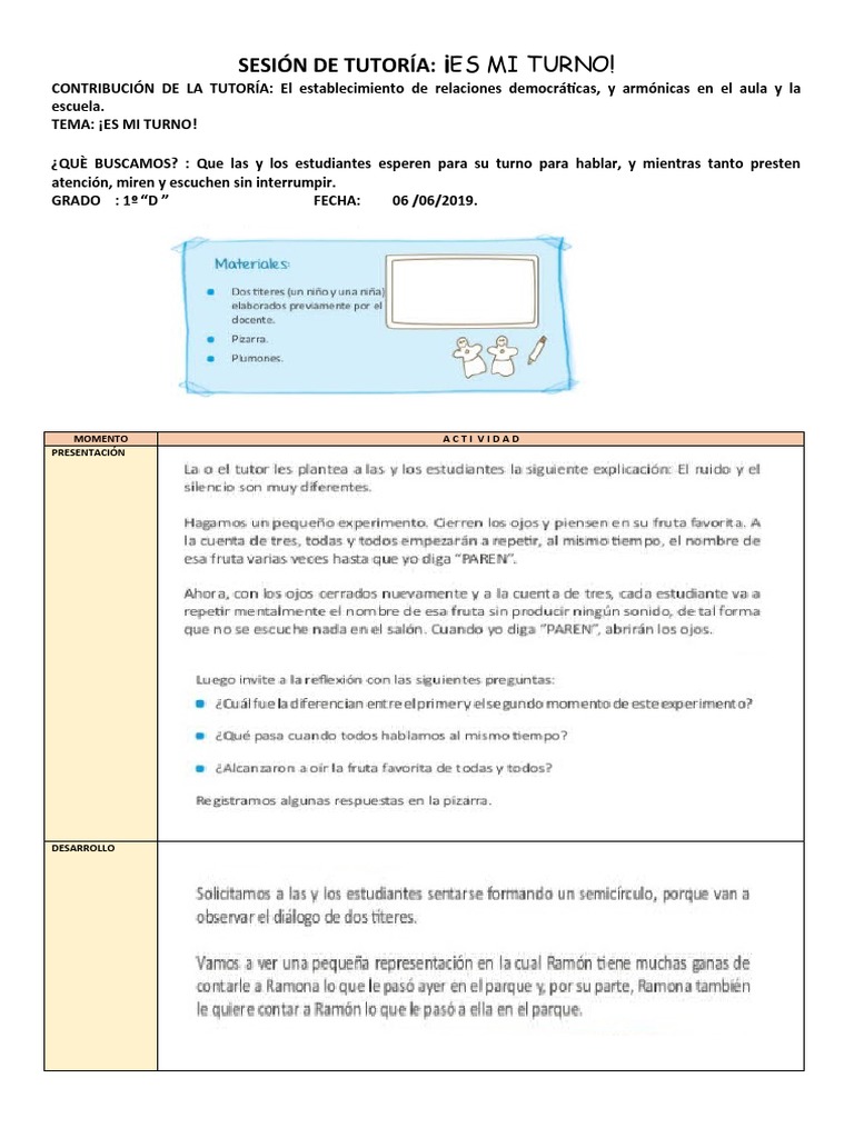 ¡Es mi turno para hablar! | PDF