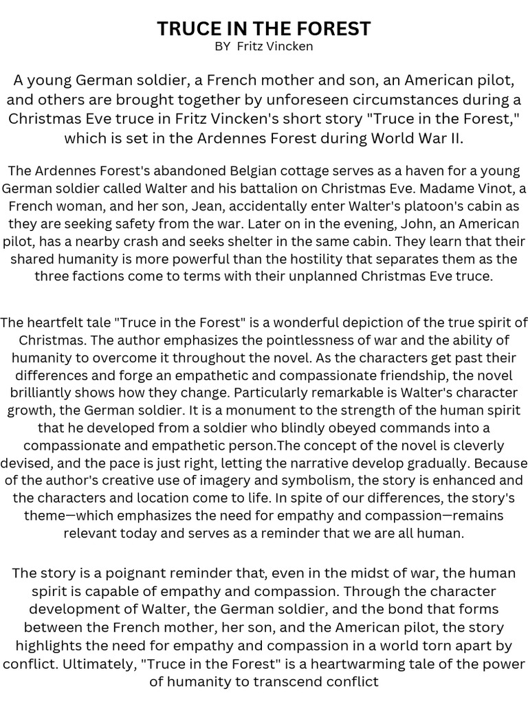 Truce in The Forest | PDF | Compassion | Christmas