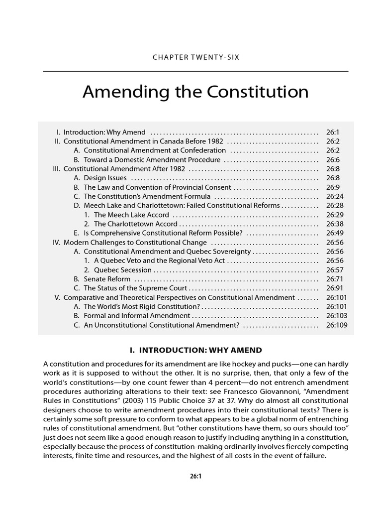 Canadian Constitutional Amendment | PDF | Constitution | Constitutional ...