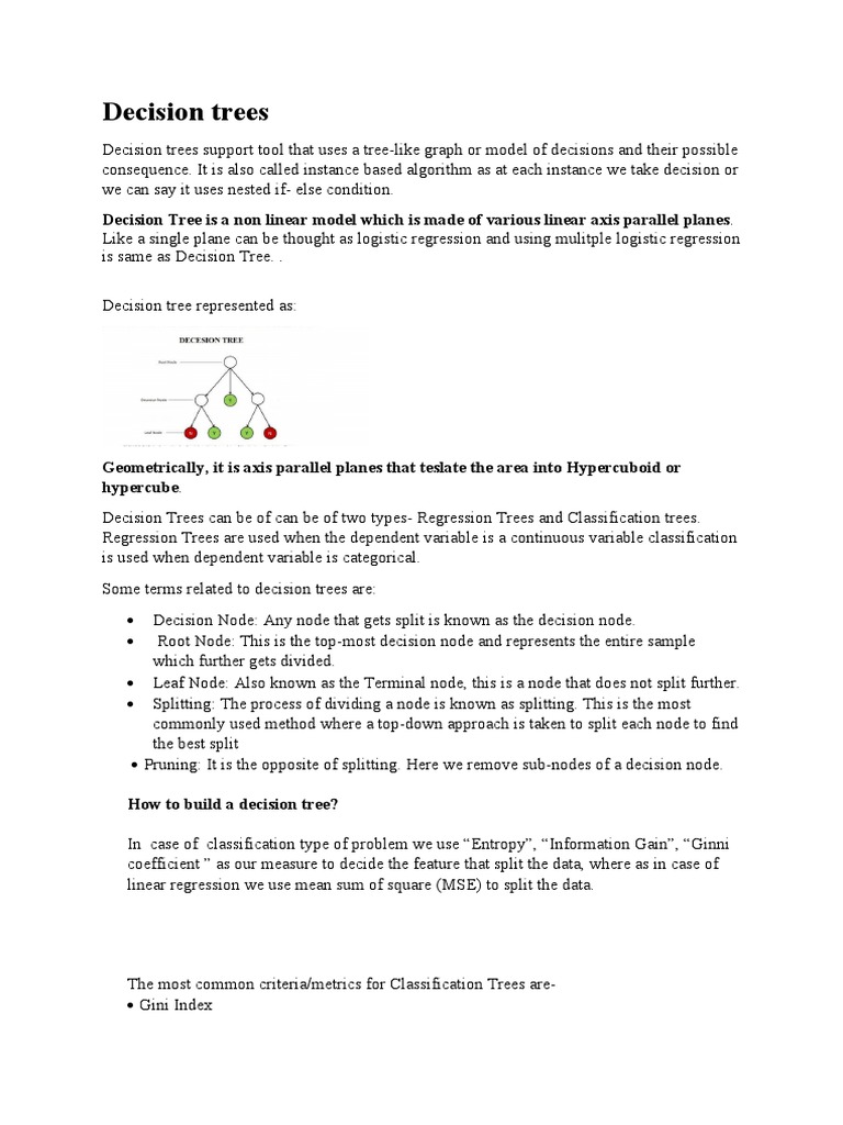 Decision Trees Pdf Statistical Analysis Teaching Mathematics