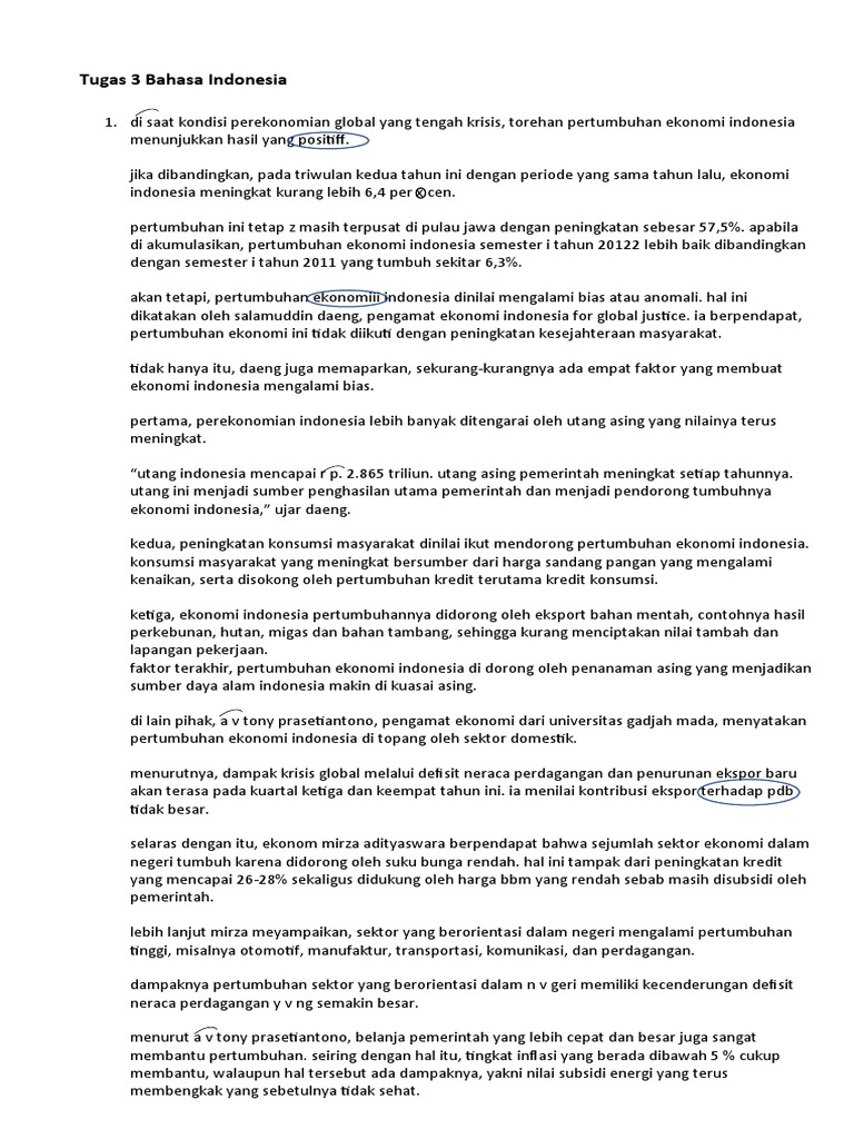 Tugas 3 Bahasa Indonesia | PDF