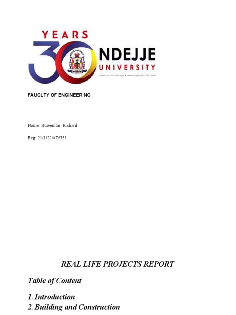 Real Life Projects Report | PDF | Building Engineering | Architectural ...