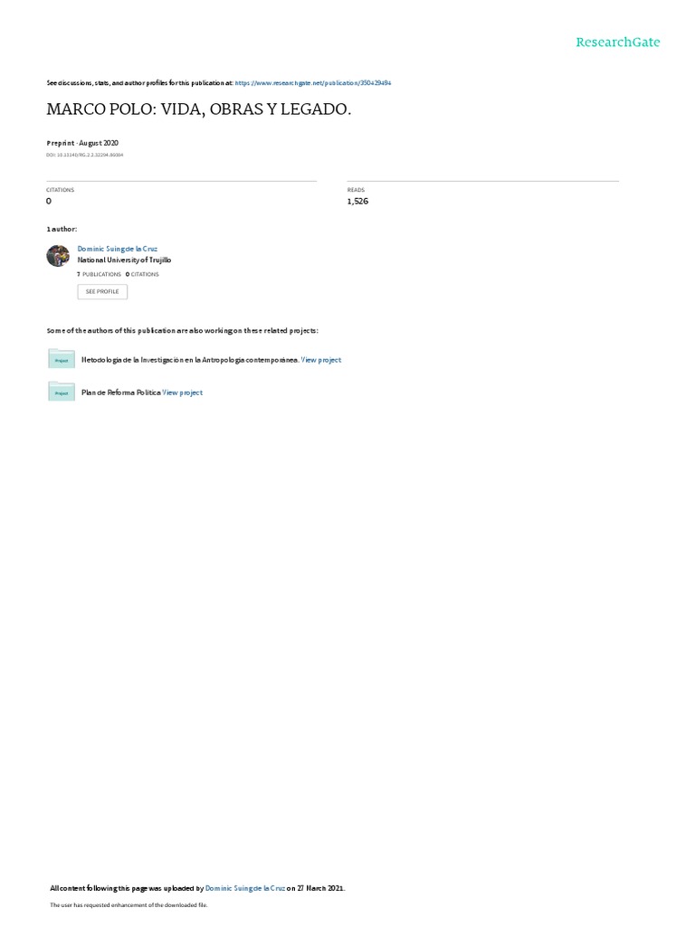 Marcopolo Vidaobrasylegado | PDF | Marco Polo
