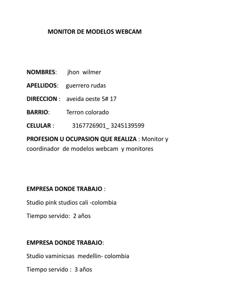 Hoja de Vida Monitor (1) 2 | PDF