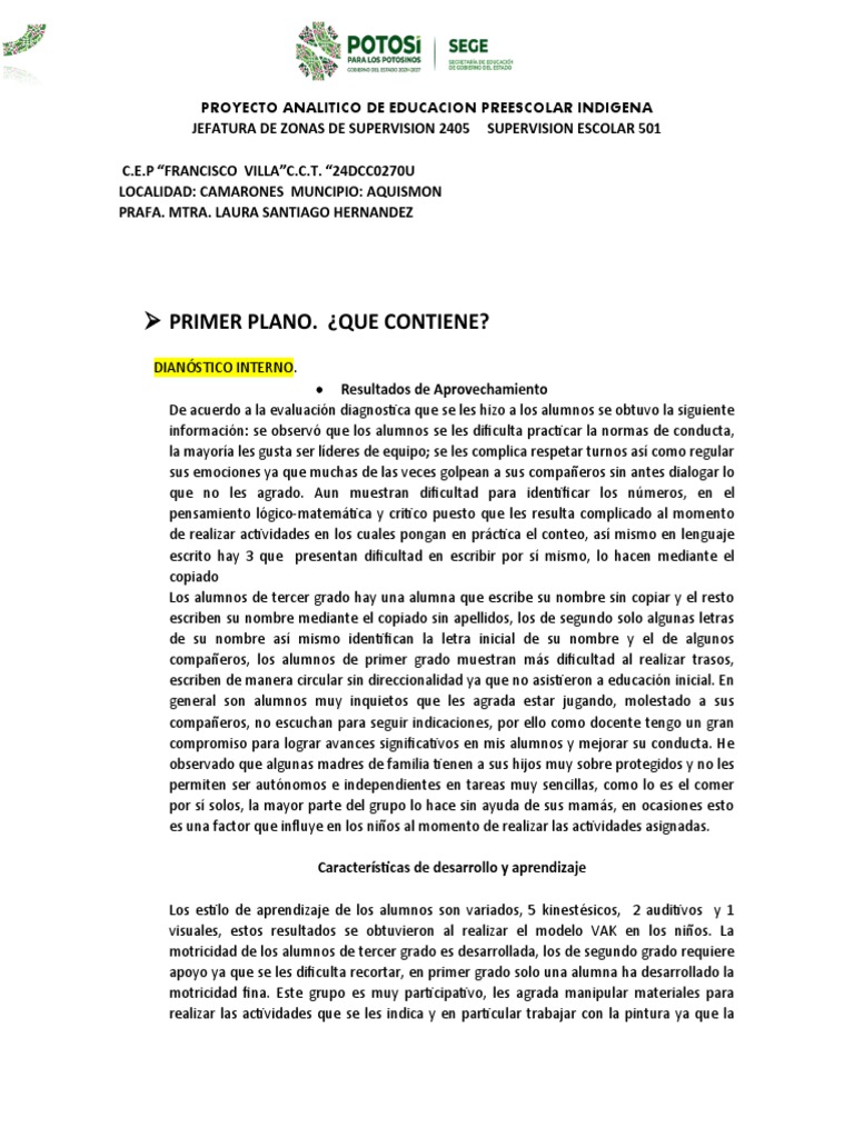 Aspectos Del Programa Analitico Pdf Aprendizaje Educación De La