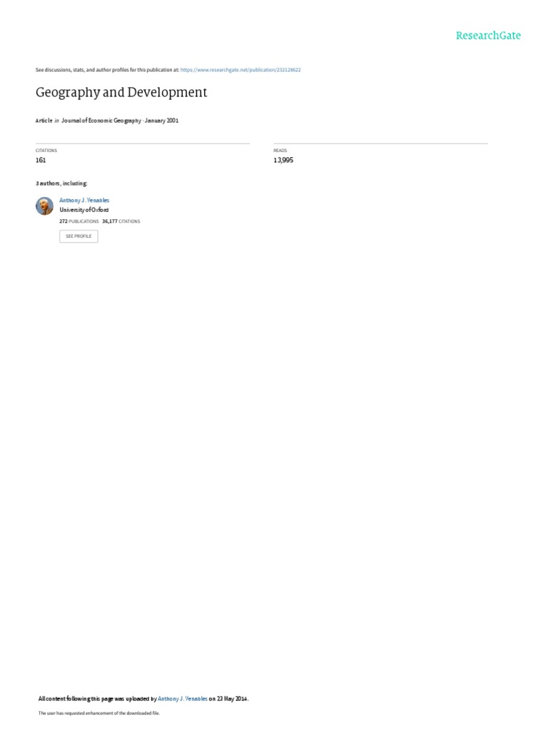 Geography and Development | PDF | Cost Of Living | Labour Economics